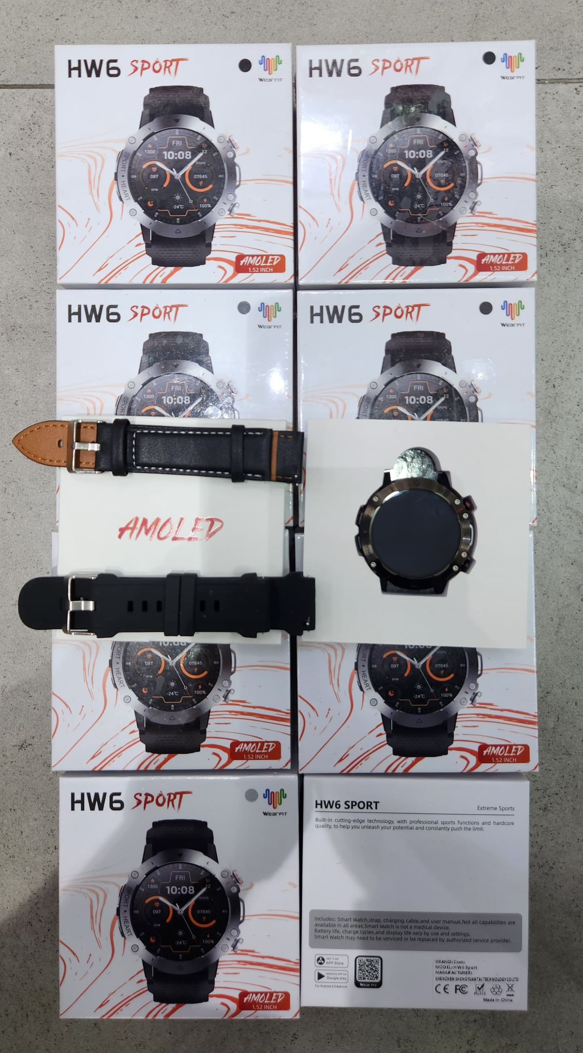 HW6 Sport Akıllı Saat, 1.52 inc Amoled Ekran 2024 Model - Pcm Aksesuar